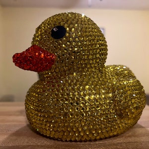 Rhinestone Rubber Duck-bling Duck-large 7 Inch-glass Rhinestones-custom ...