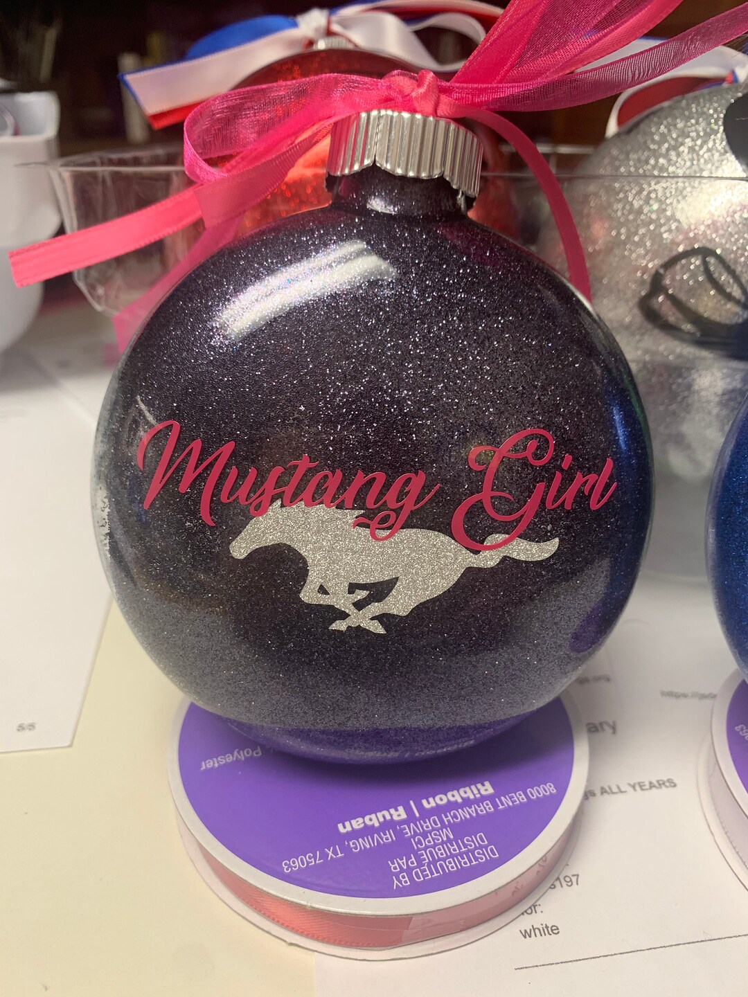 Mustang Ornament-glitter Mustang Girl-multiple Colors-customizable - Etsy