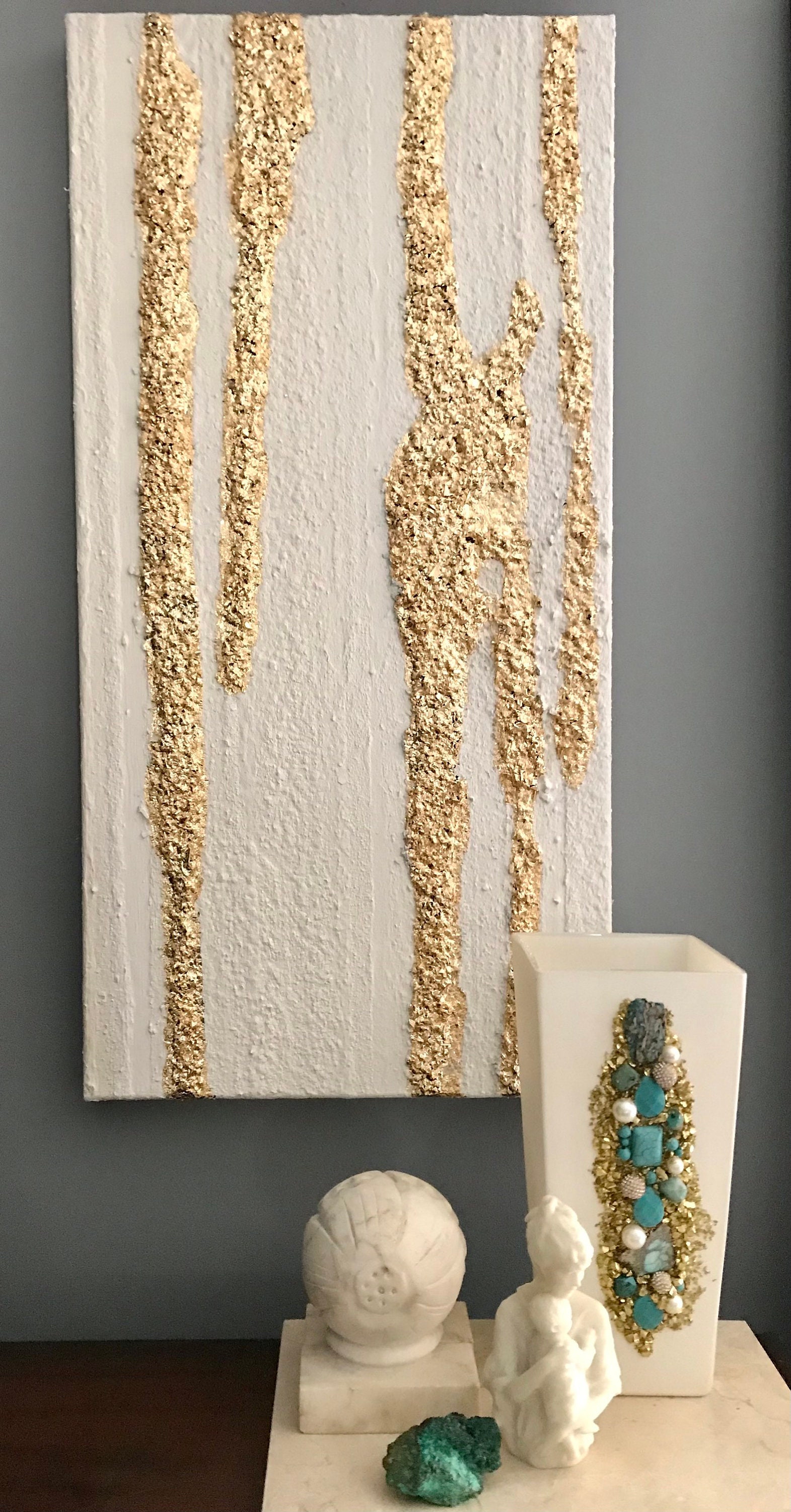 Textured 15x30 Ivory Abstract Art. Matte Ivory Acrylic Paint | Etsy