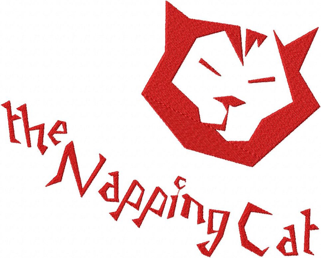Napping Cat Font Embroidery Font Set Instant Digital Download - Etsy