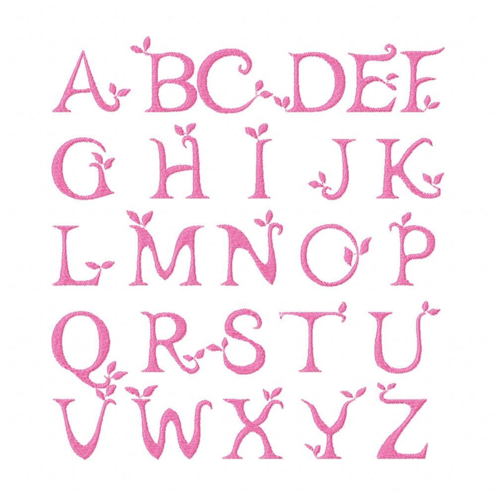 Petals Font Embroidery Font Set Instant Digital Download - Etsy