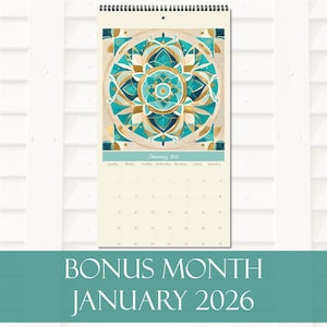Mandala Wall Fine Art Print Watercolor Painting 2025 Calendar Aesthetic ...