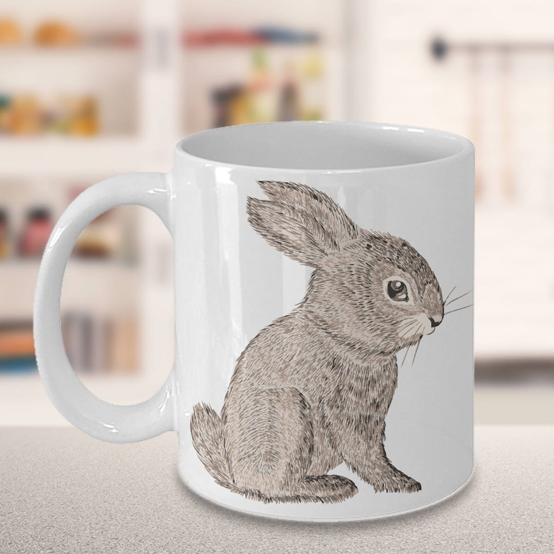 Bunny Rabbit Coffee Mug Cute Rabbits Lover Owner Gift Cup for Little ...