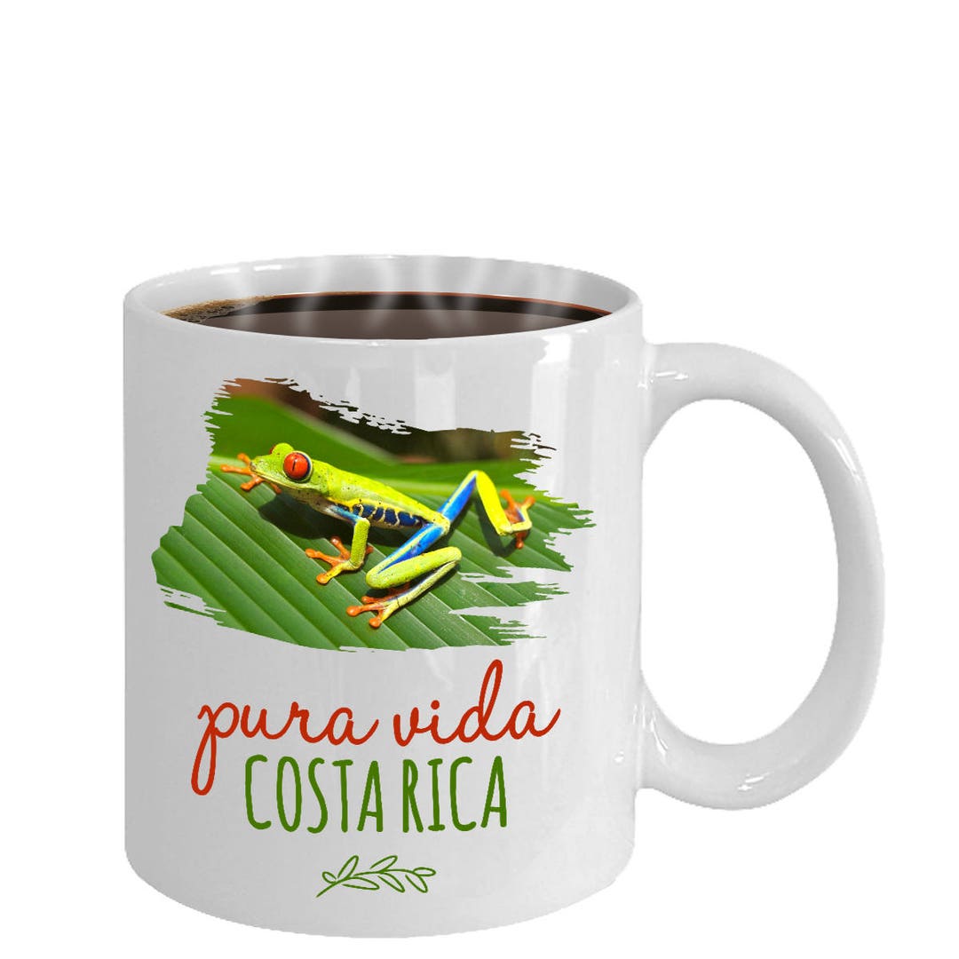 Pura Vida Costa Rica Frog Coffee Mug Colourful Frog Lover Gift Souvenir ...