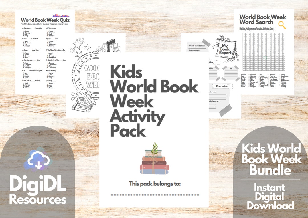 Printable World Book Week | Kids Activity Pack | World Book Day 2024 ...