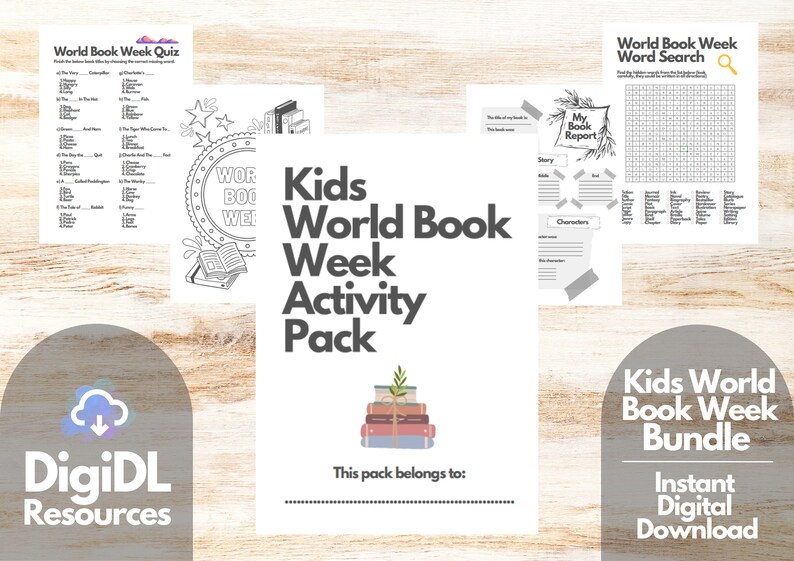 Printable World Book Week | Kids Activity Pack | World Book Day 2024 ...