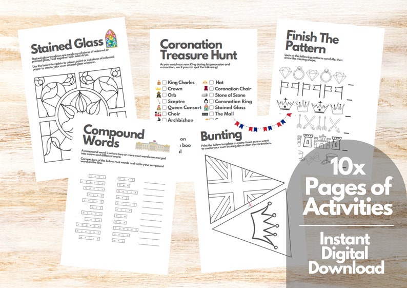 Printable Coronation Activity Pack, Royal, Kids Activities, Instant ...