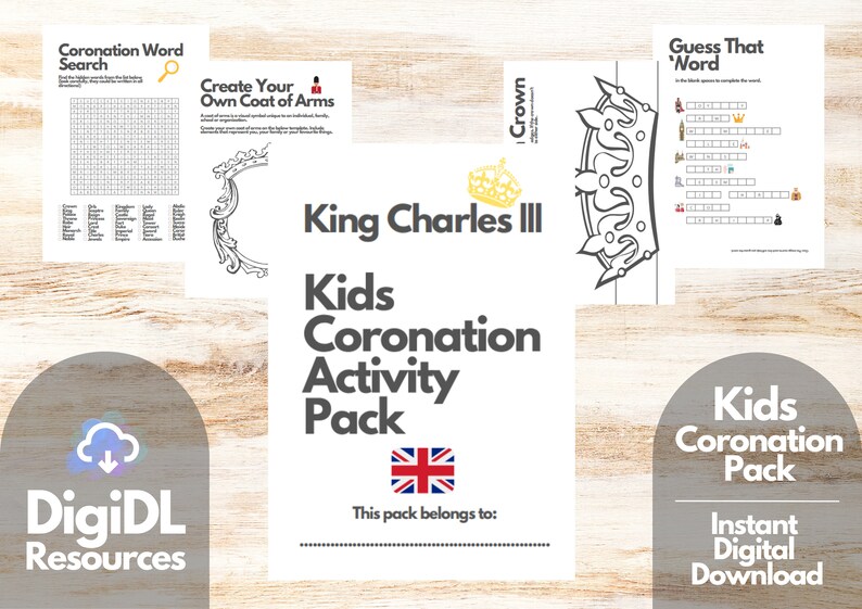 Printable Coronation Activity Pack, Royal, Kids Activities, Instant ...