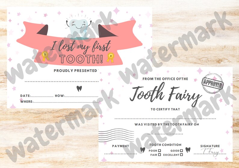Printable I Lost My First Tooth Certificate, Award, Sign, 4 Designs ...