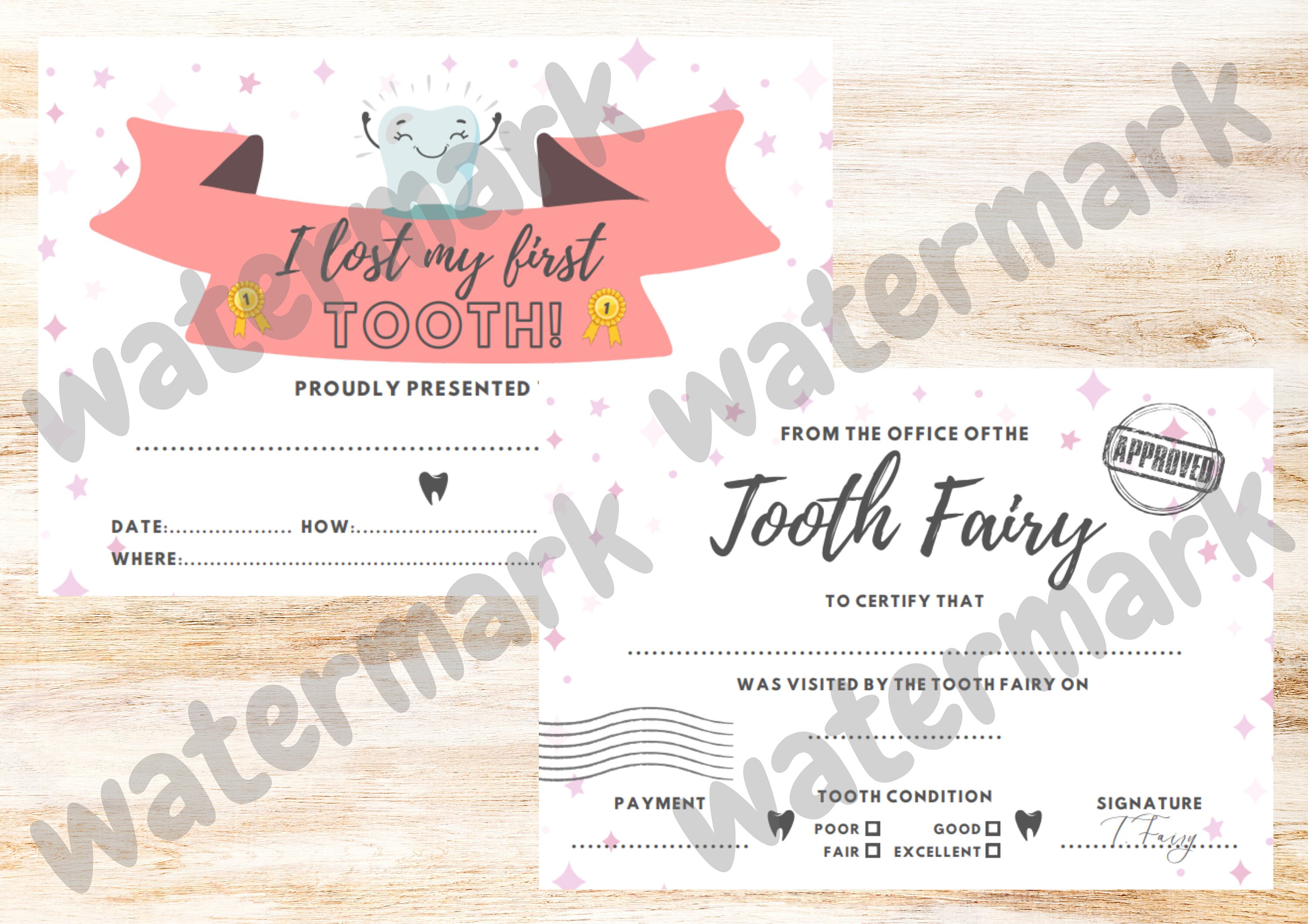 Printable I Lost My First Tooth Certificate, Award, Sign, 4 Designs ...