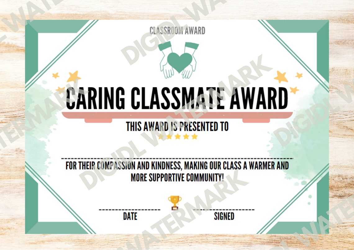 Printable Classroom Award, 30x A4 Classroom Certificate, School Award ...