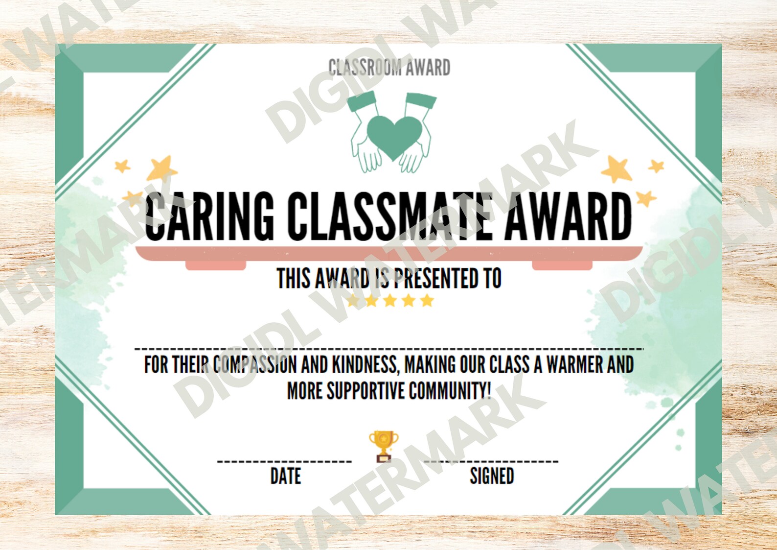Printable Classroom Award, 30x A4 Classroom Certificate, School Award ...
