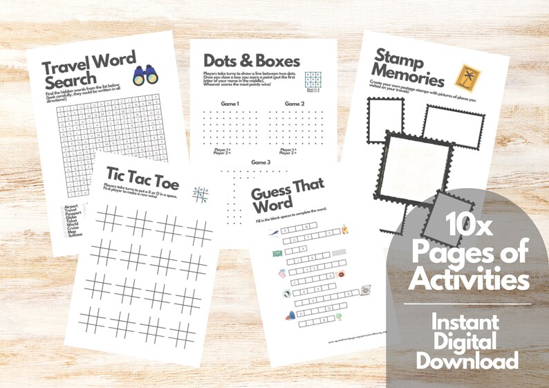 Printable Travel Activity Bundle | Kids Activities | Instant Download ...