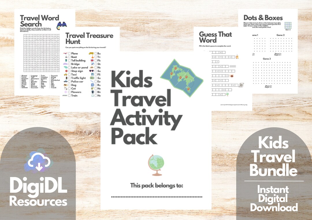 Printable Travel Activity Bundle | Kids Activities | Instant Download ...