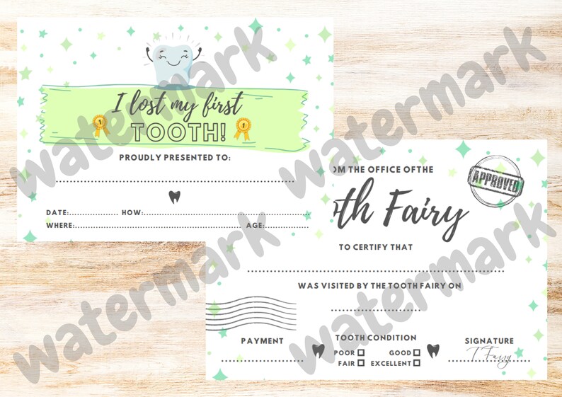 Printable I Lost My First Tooth Certificate, Award, Sign, 4 Designs ...