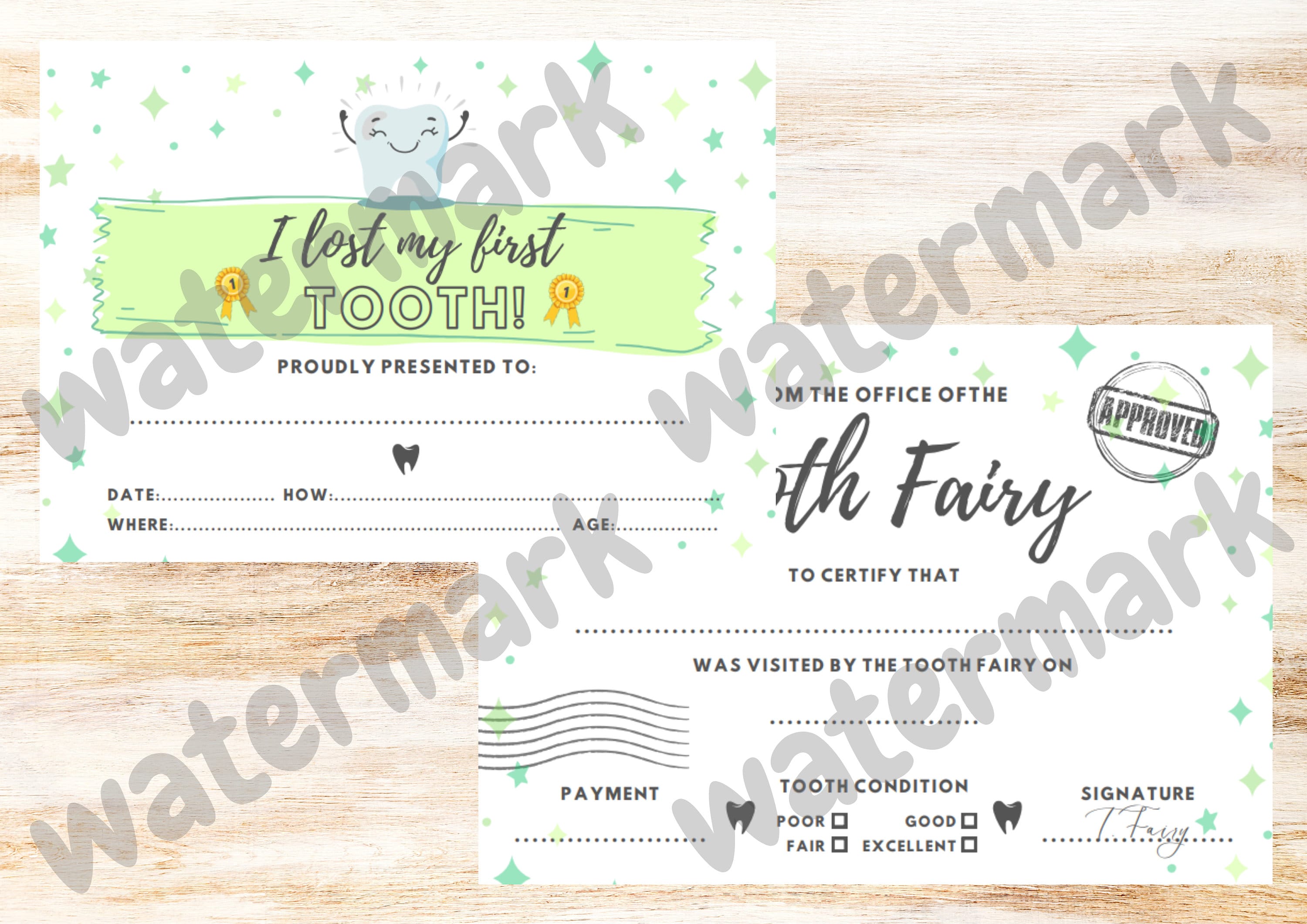 Printable I Lost My First Tooth Certificate, Award, Sign, 4 Designs ...
