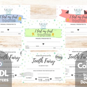 Printable I Lost My First Tooth Certificate, Award, Sign, 4 Designs ...