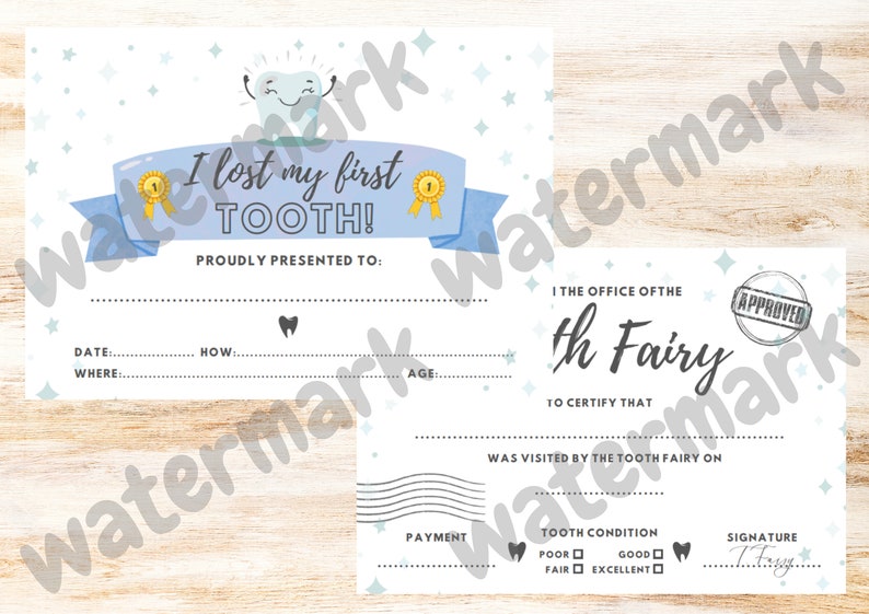 Printable I Lost My First Tooth Certificate, Award, Sign, 4 Designs ...