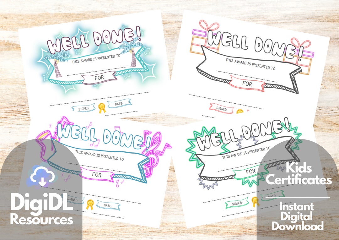 Kids Certificate A4 4x Designs School Award Teacher Award Achievement ...