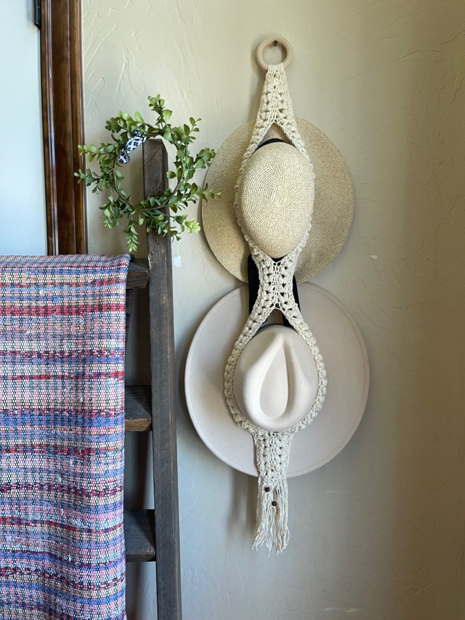 Boho Double Hat Hanger Crochet Pattern - Etsy