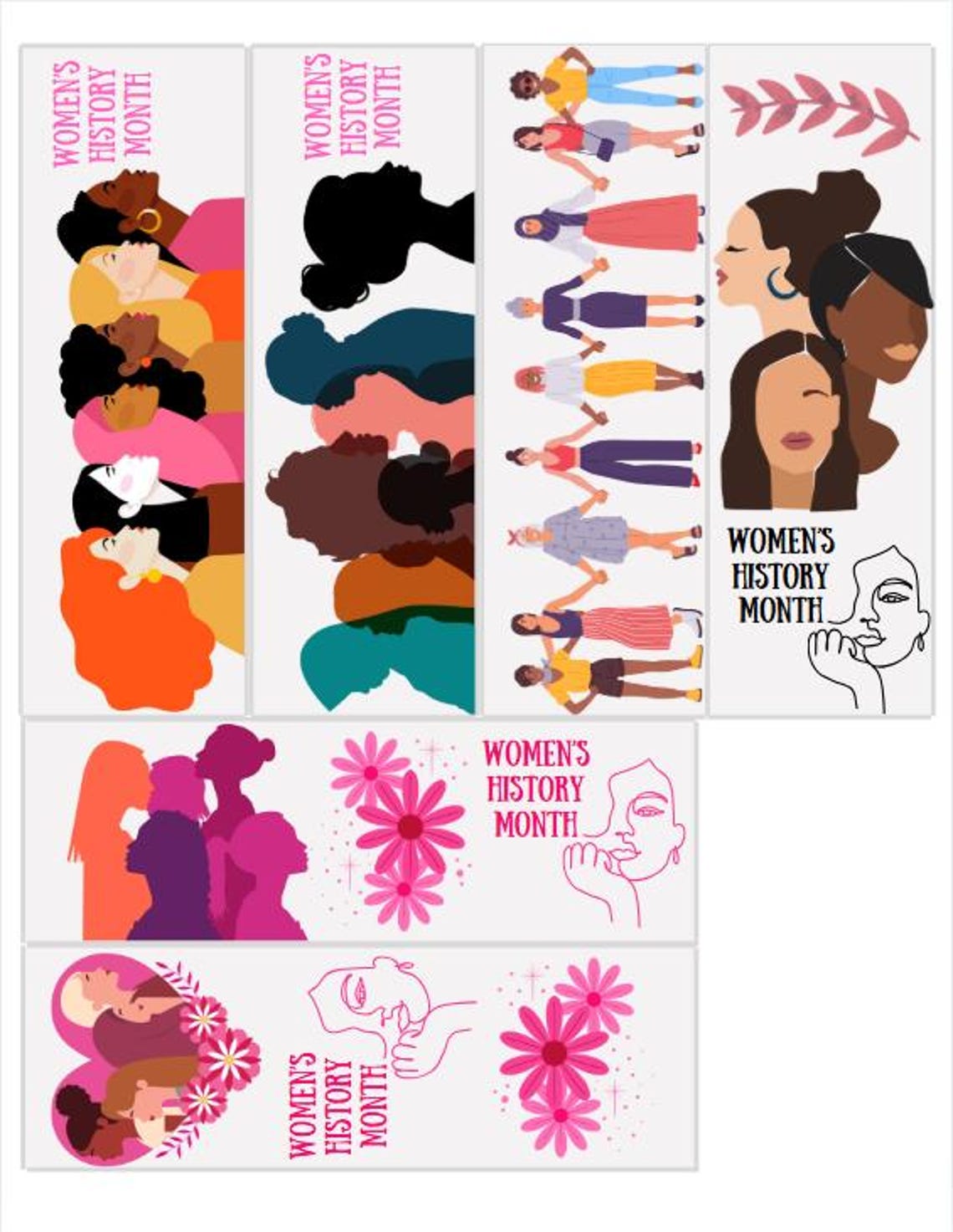 Women's History Month Bookmarks; 6 Designs in One Document - Etsy