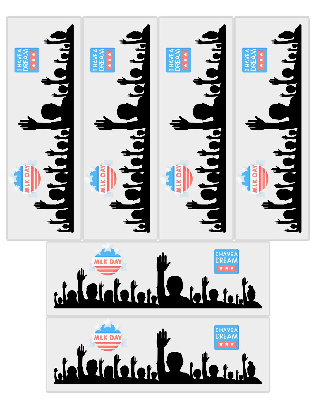 Martin Luther King, Jr. Bookmarks; Set of 4 Designs - Etsy