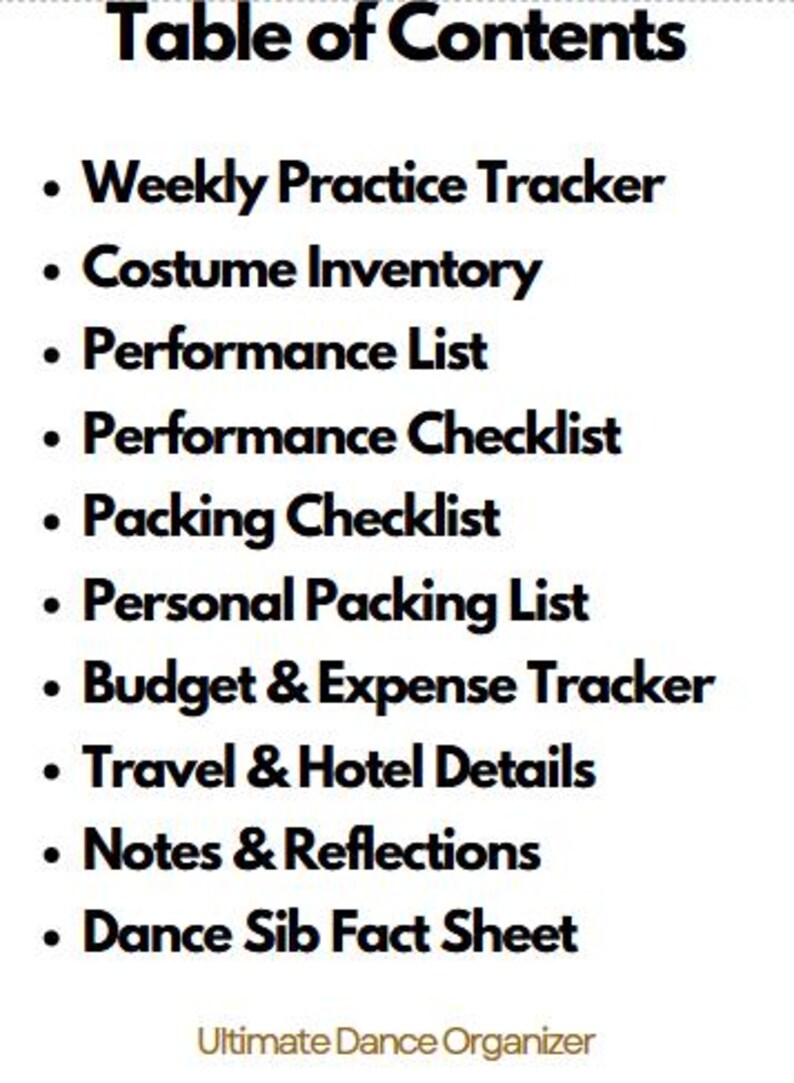 Ultimate Dance Organizer - Etsy