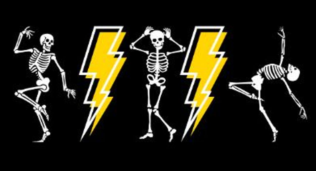 TWO Skeleton Dancing With Lightning PNG Files! - Etsy