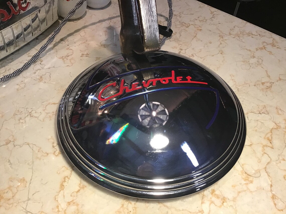 Chevrolet 1937-39 Dogdish Hubcap Desk Lamp (SO RARE). - Etsy