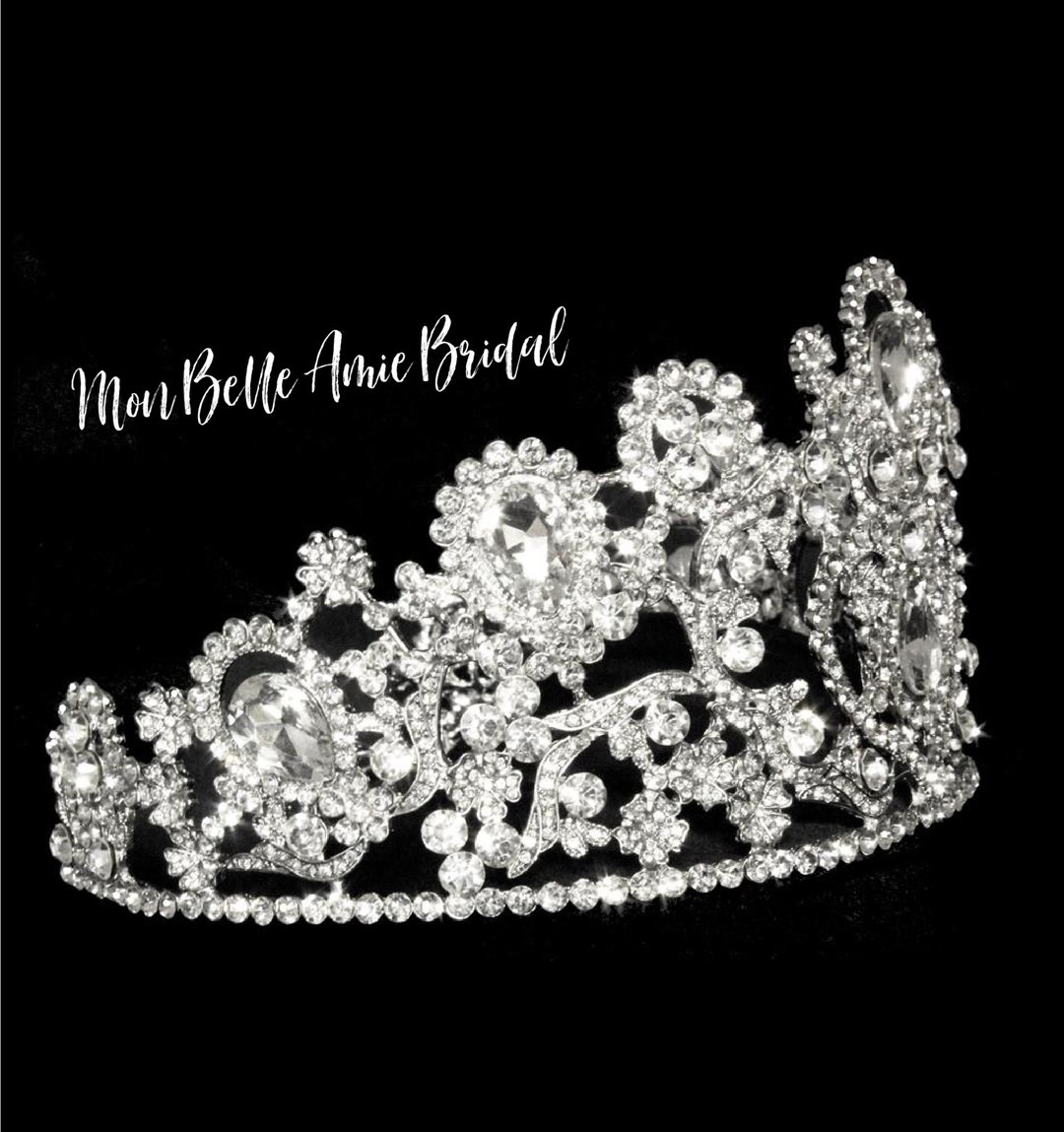 Rhinestone Bridal Tiara: Large Royal Wedding Crown - Etsy