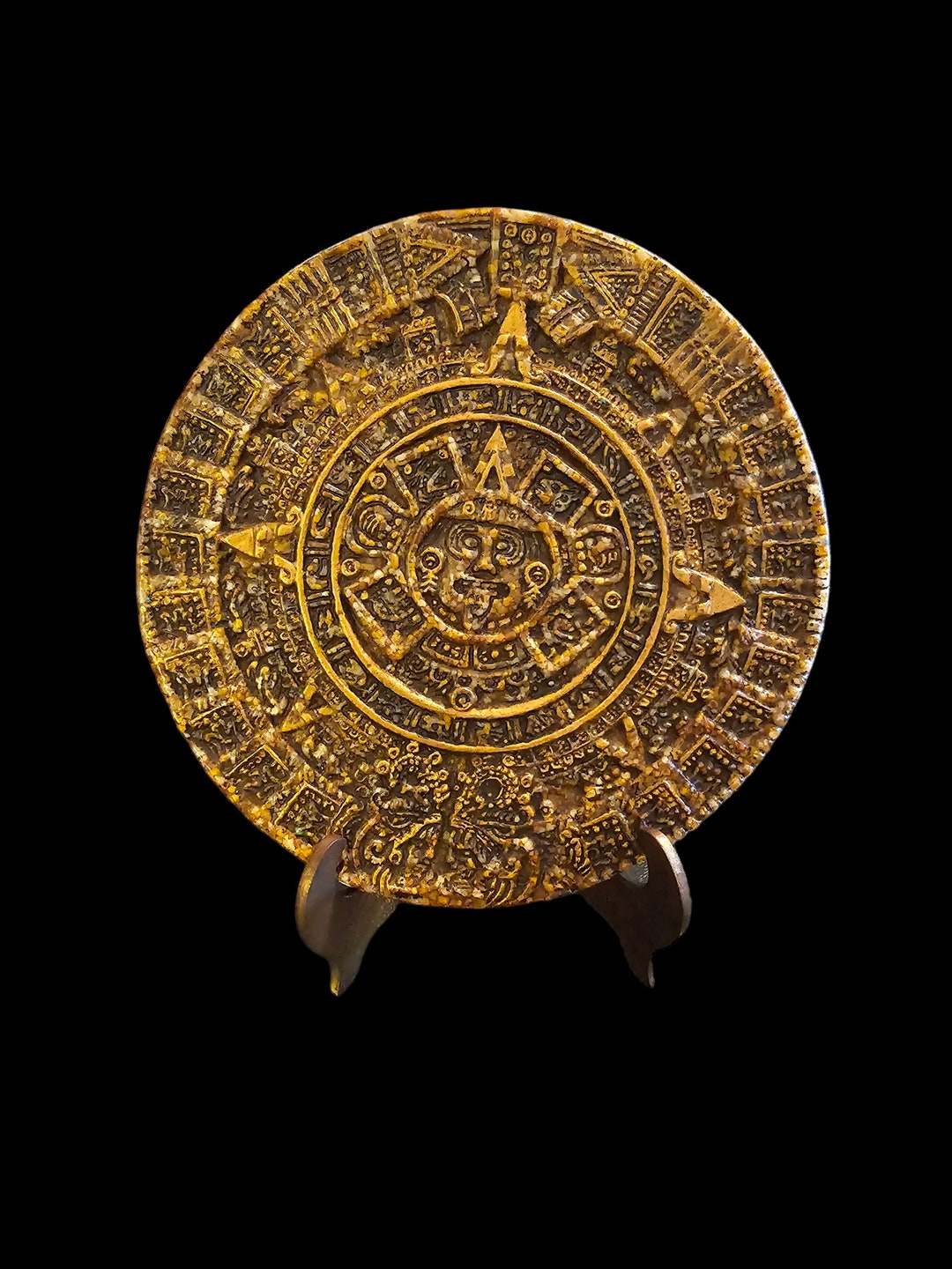 Aztec Calendar With Brass Stand | Vintage Aztec Wall Calendar | Vintage ...