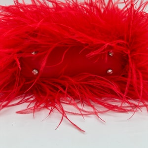 Red Ostrich Feather Handbag - Etsy