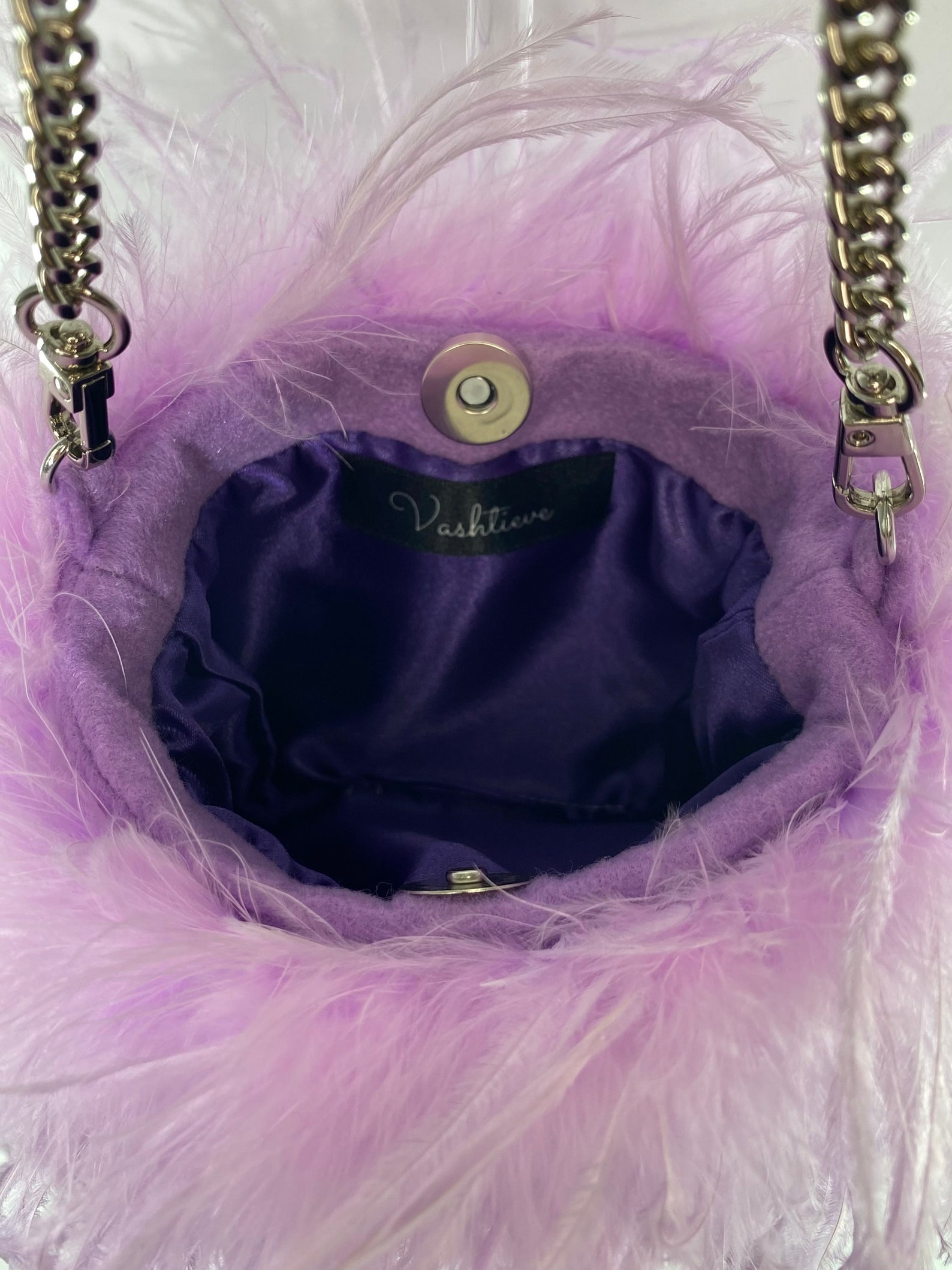 Lavender Ostrich Feather Handbag With Gold or Silver 14 Inch - Etsy