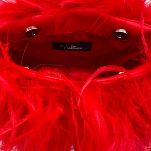 Red Ostrich Feather Handbag - Etsy