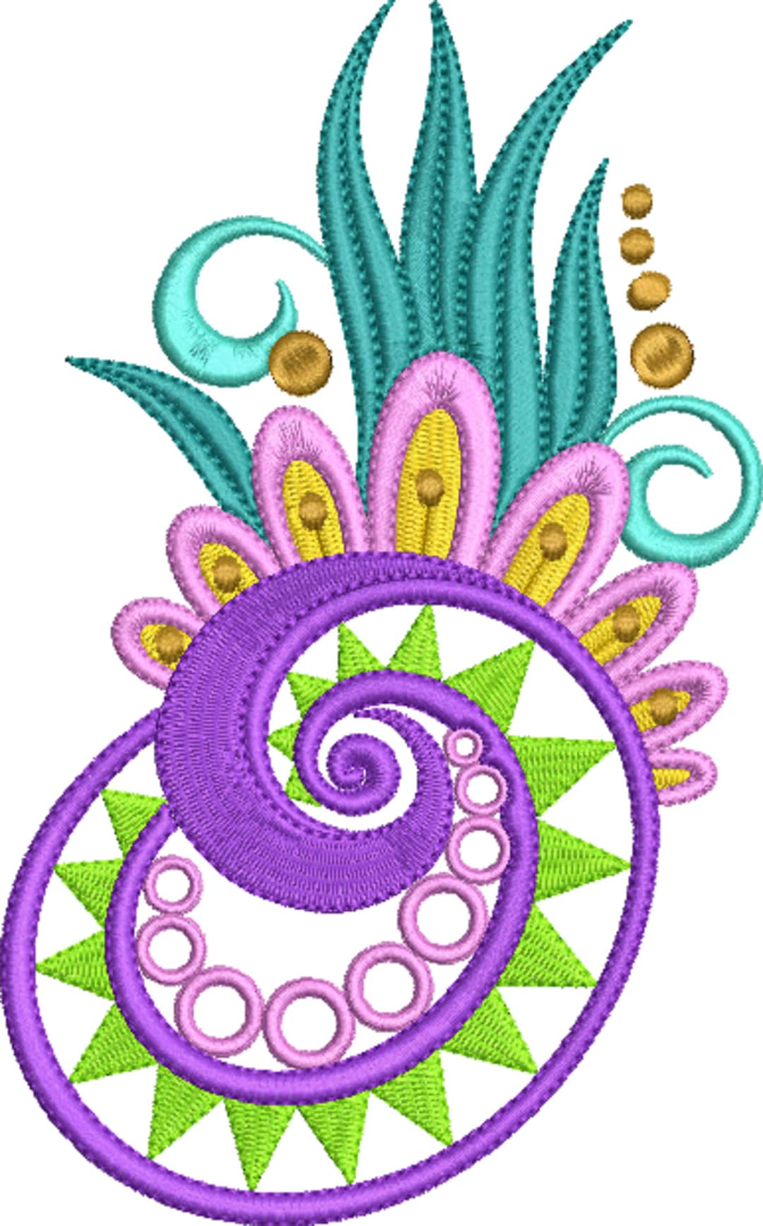 Abstract Floral Machine Embroidery Design, Flower Embroidery ...