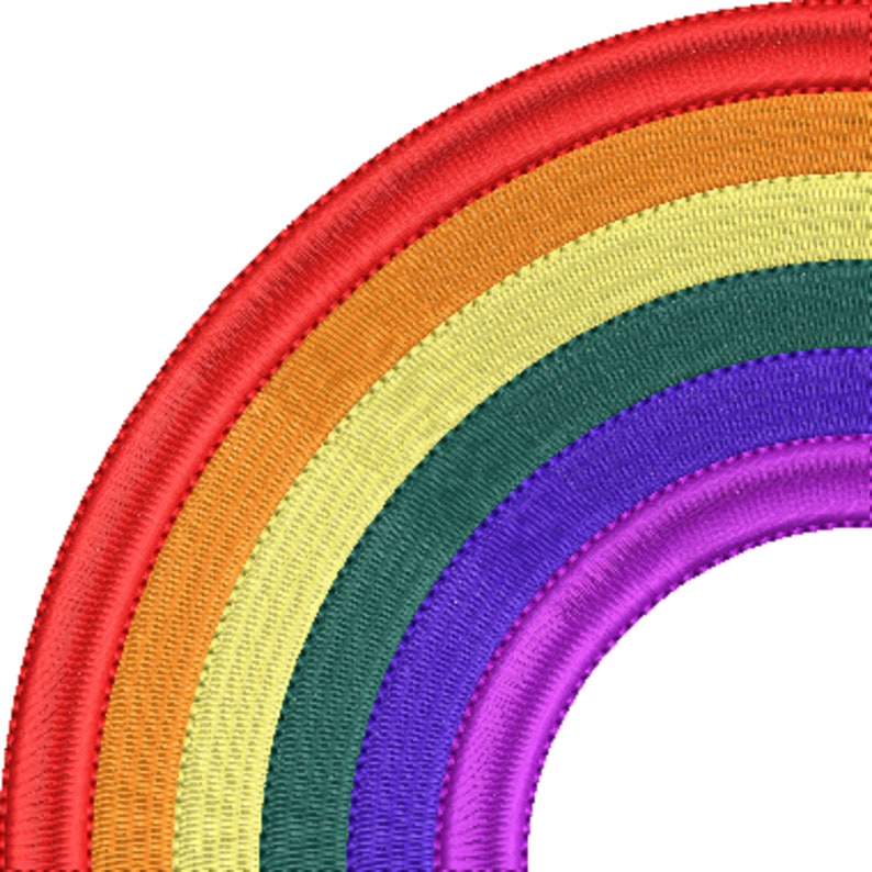 Rainbow Machine Embroidery Design Instant Download - Etsy