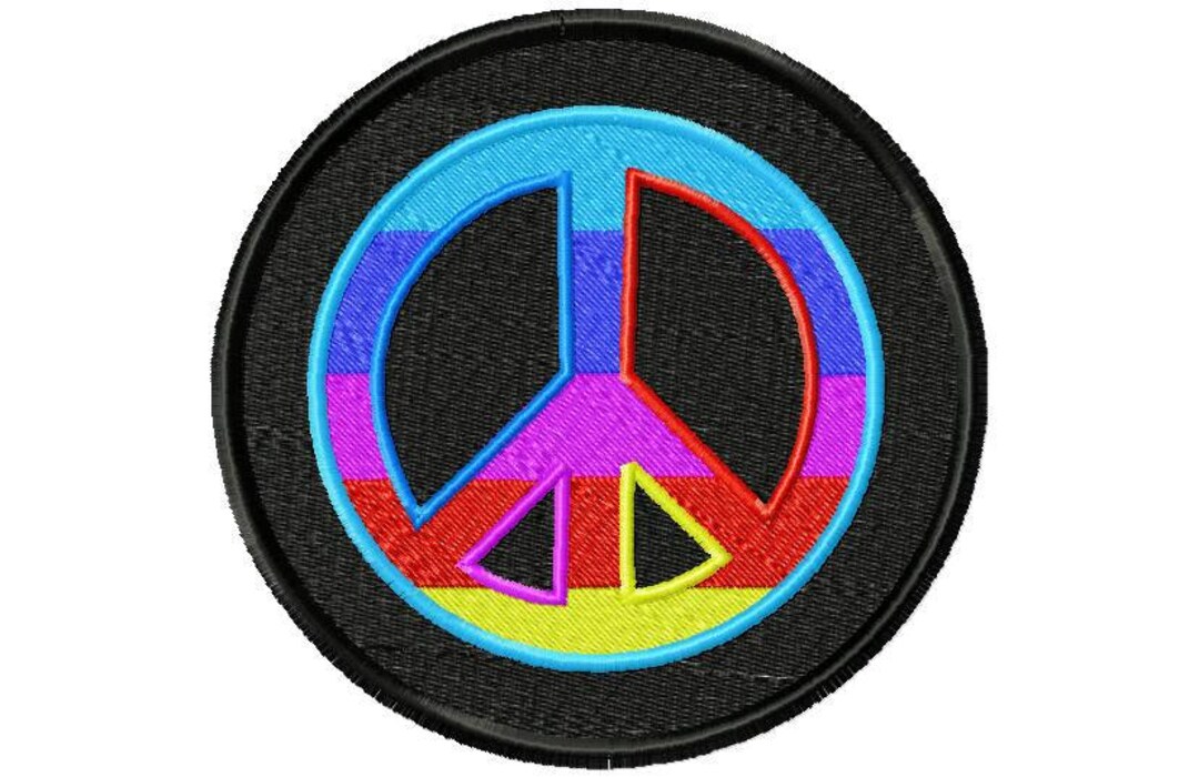 Rainbow Peace Sign Embroidery Design, Machine Embroidery, Peace Sign ...