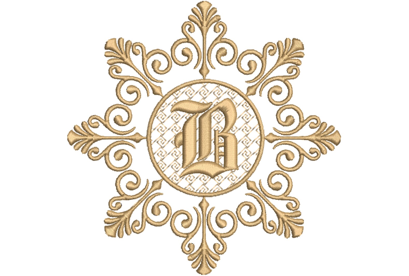 Old English Font Letter B Motif Embroidery Design Machine | Etsy