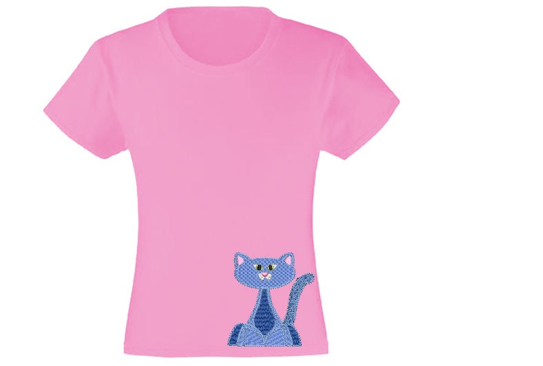 Blue Cat Embroidery Design Machine Embroidery Embroidery | Etsy