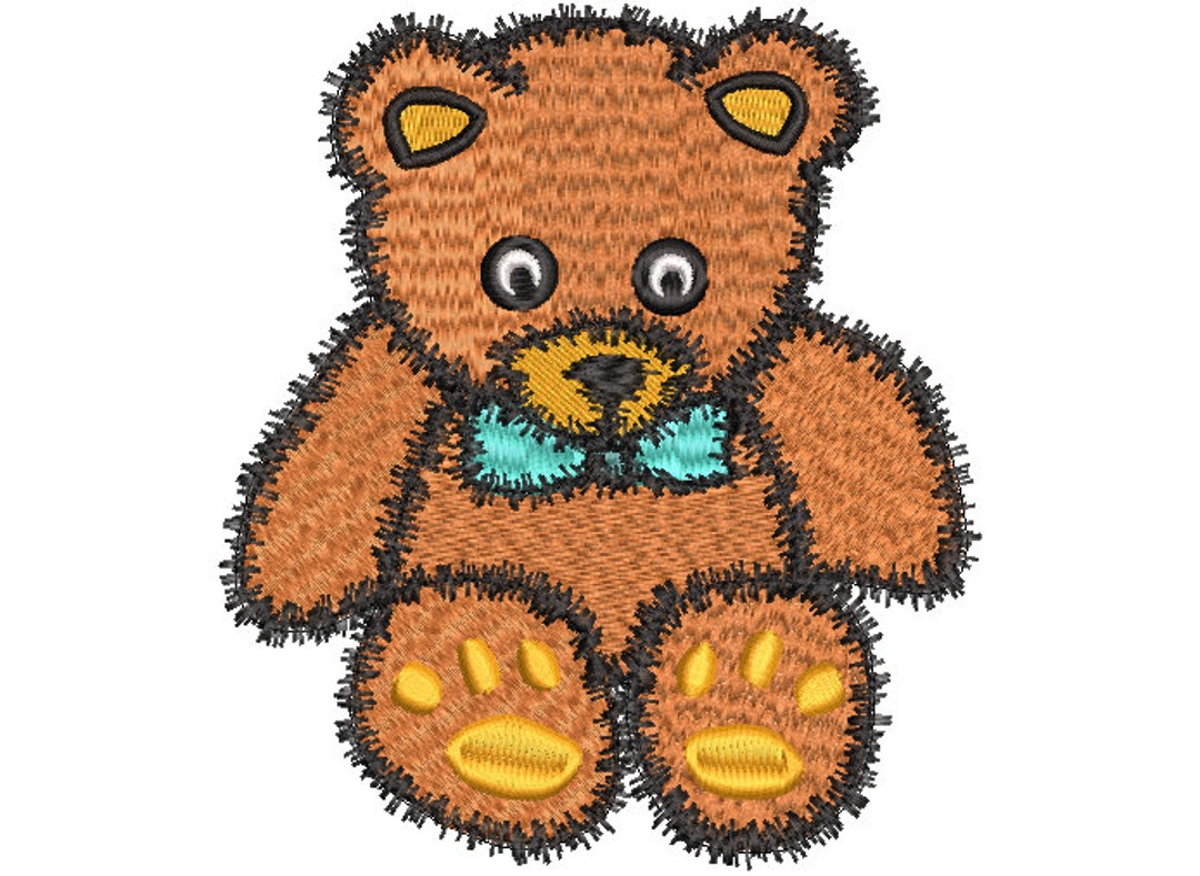 Teddy Bear Machine Embroidery Design, Cute Childrens Embroidery Design ...