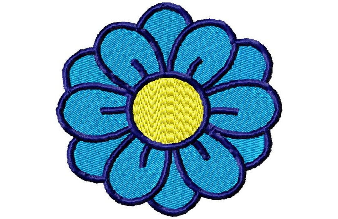 Blue Flower Embroidery Design, Flower Embroidery, Embroidery Design ...