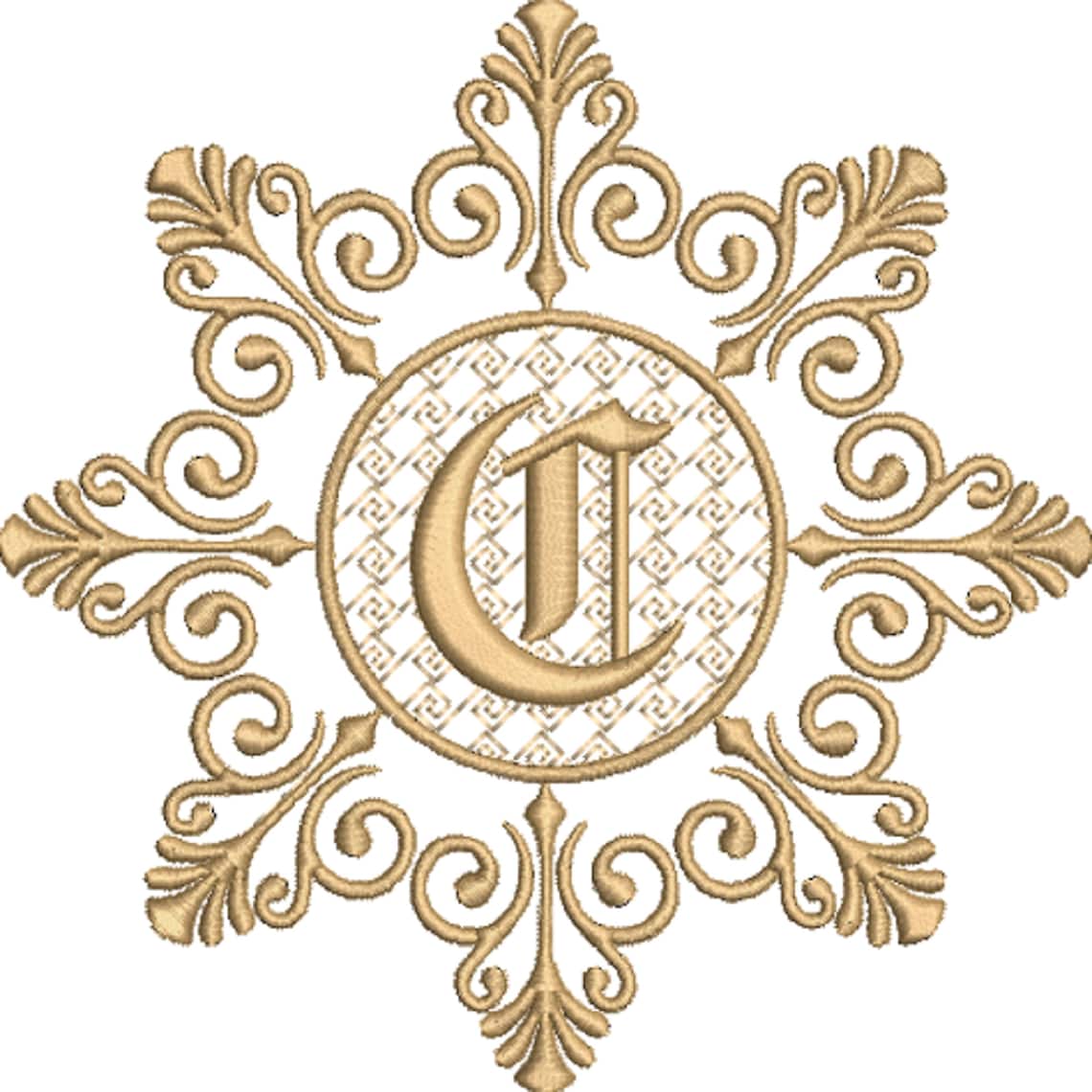 Old English Letter C Motif Embroidery Design, Machine Embroidery ...