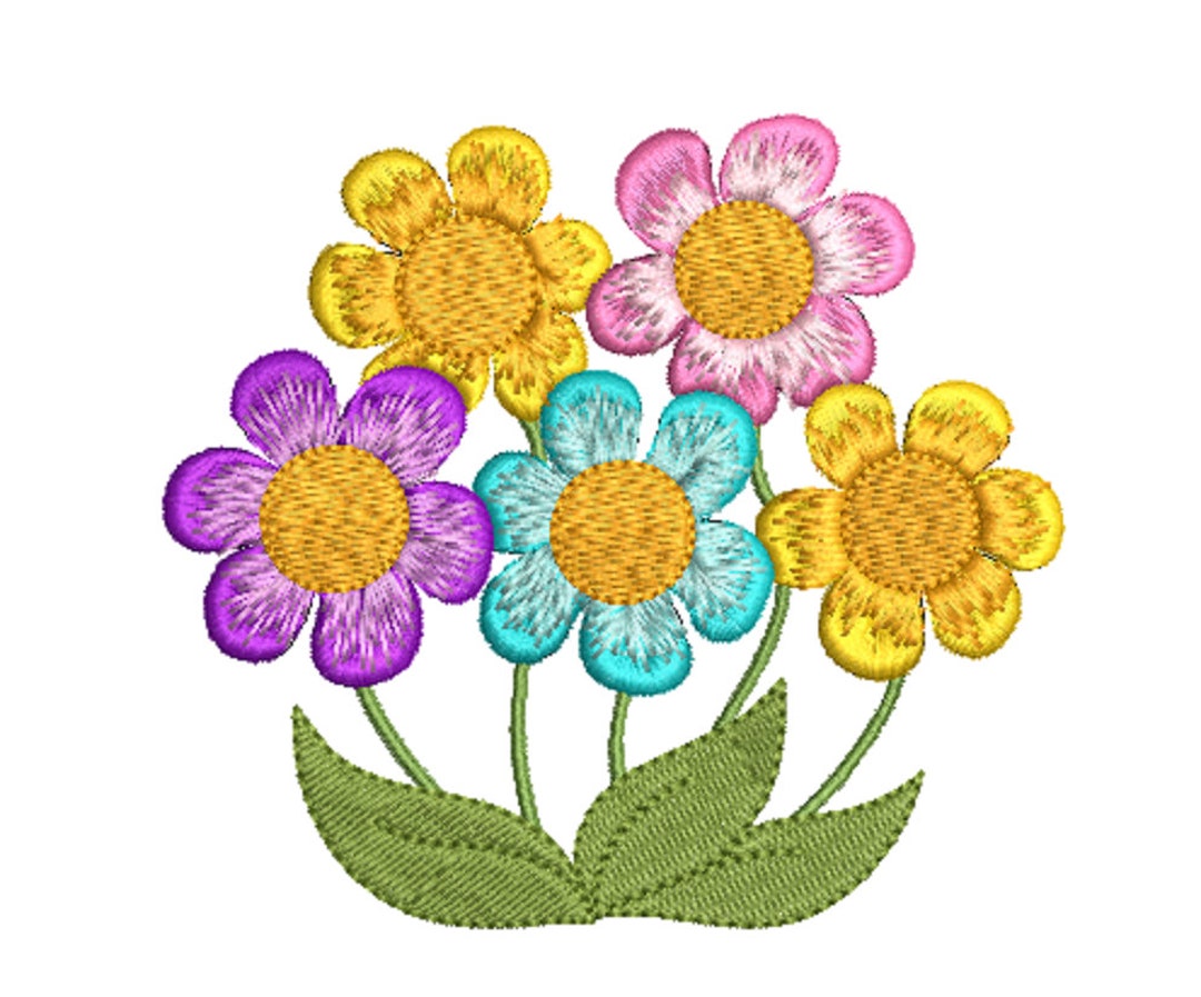 Floral Machine Embroidery Design, Flower Embroidery, Embroidery Design ...