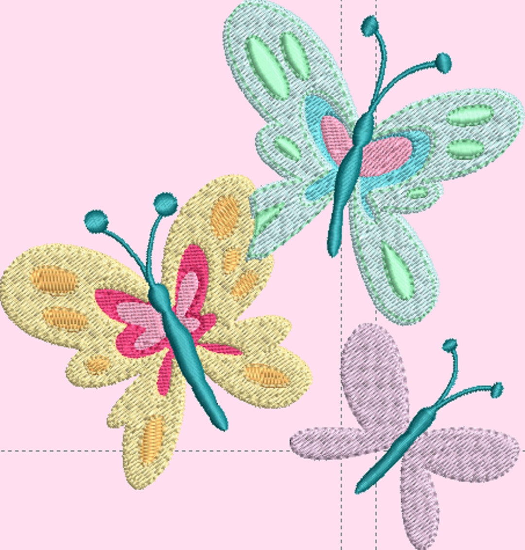 Butterflies Machine Embroidery Design 5x7 - Etsy