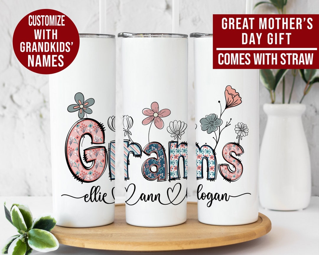 Personalized Grams Tumbler With Grandkids Names, Custom Grams Gift for ...