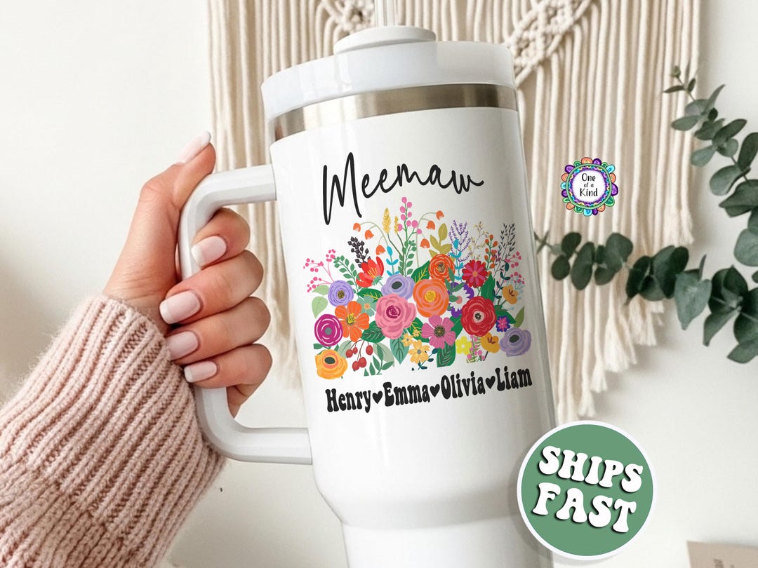 Custom Meemaw Tumbler 40oz, Personalized Meemaw Tumbler Meemaw Gift ...