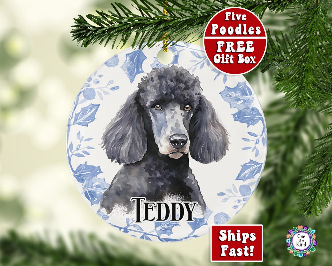 Personalized Poodle Ornament, Poodle Keepsake, Custom Poodle Christmas ...