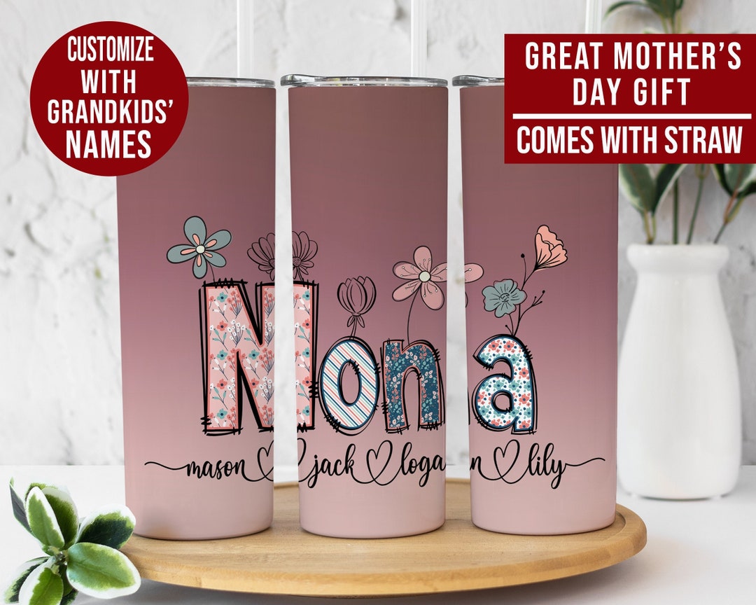 Personalized Nona Tumbler With Grandkids Names, Nona Gift From ...