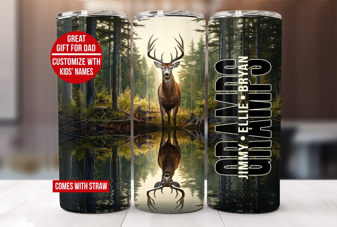 Custom Gramps Tumbler With Grandkids Names, Hunting Tumbler for Gramps ...