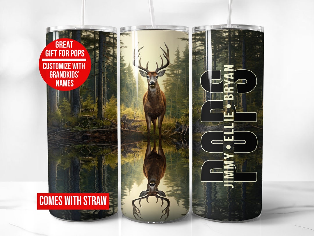 Custom Pops Tumbler With Kids Names, Hunting Tumbler for Pops ...